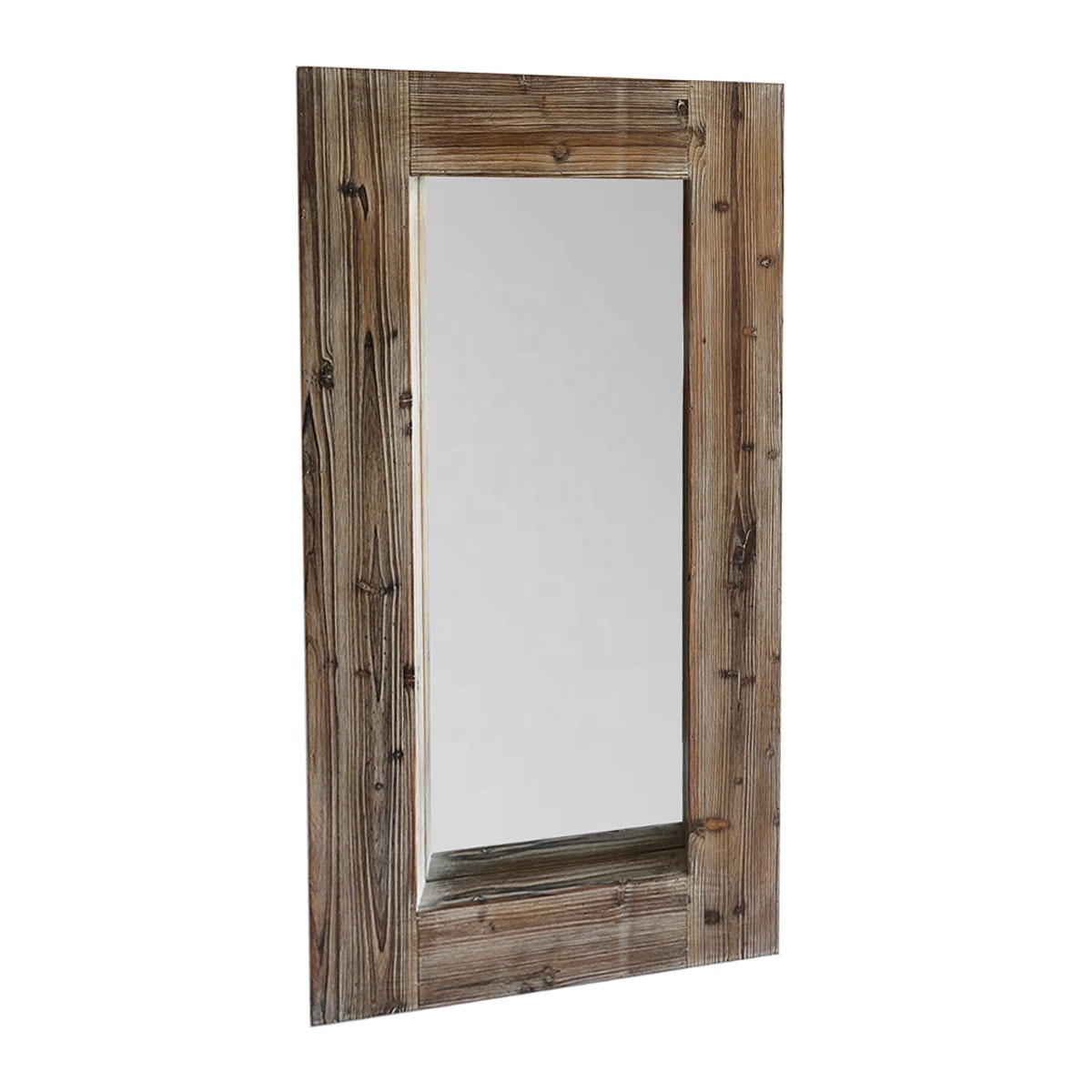 Antique wood frame wall mirror for decor