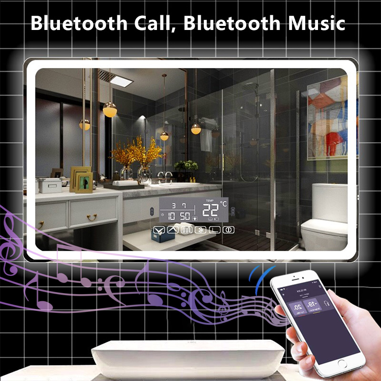 Led lighted bathroom touch screen smart mirror